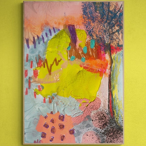 Mixed Media Abstract Wall Art Intuitive Art Colorful - Etsy