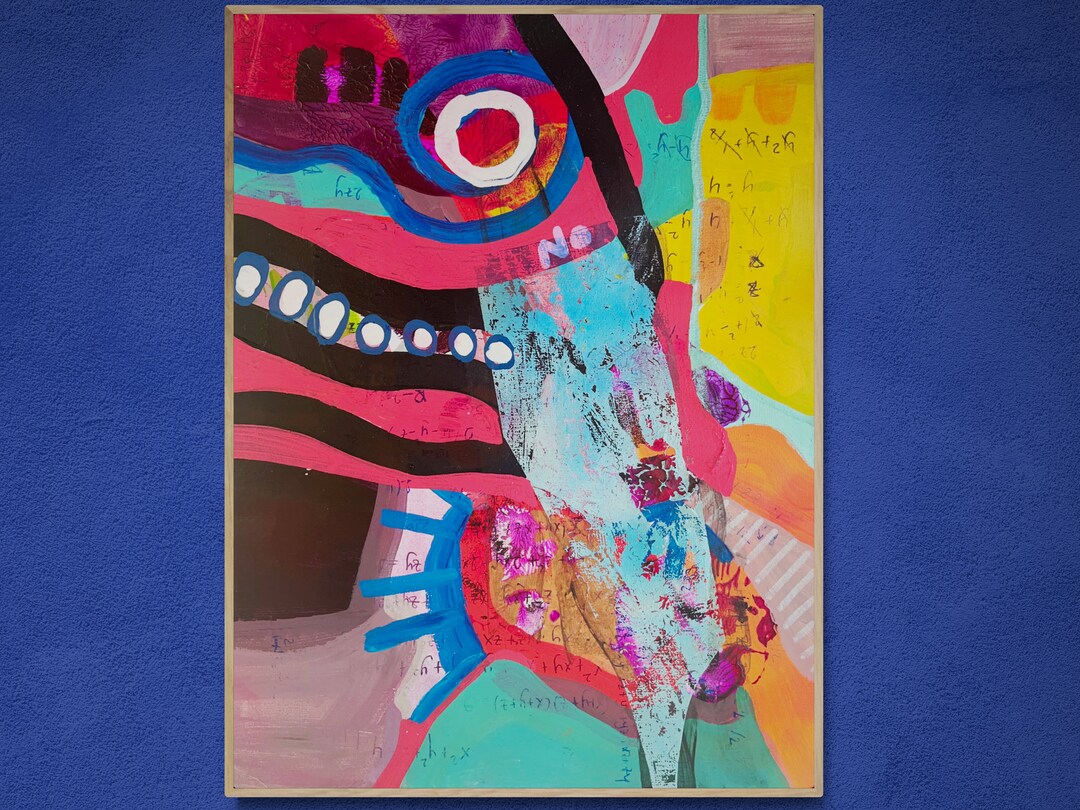 Original Abstract Expressionist Painting, Mixed Media on Paper ...