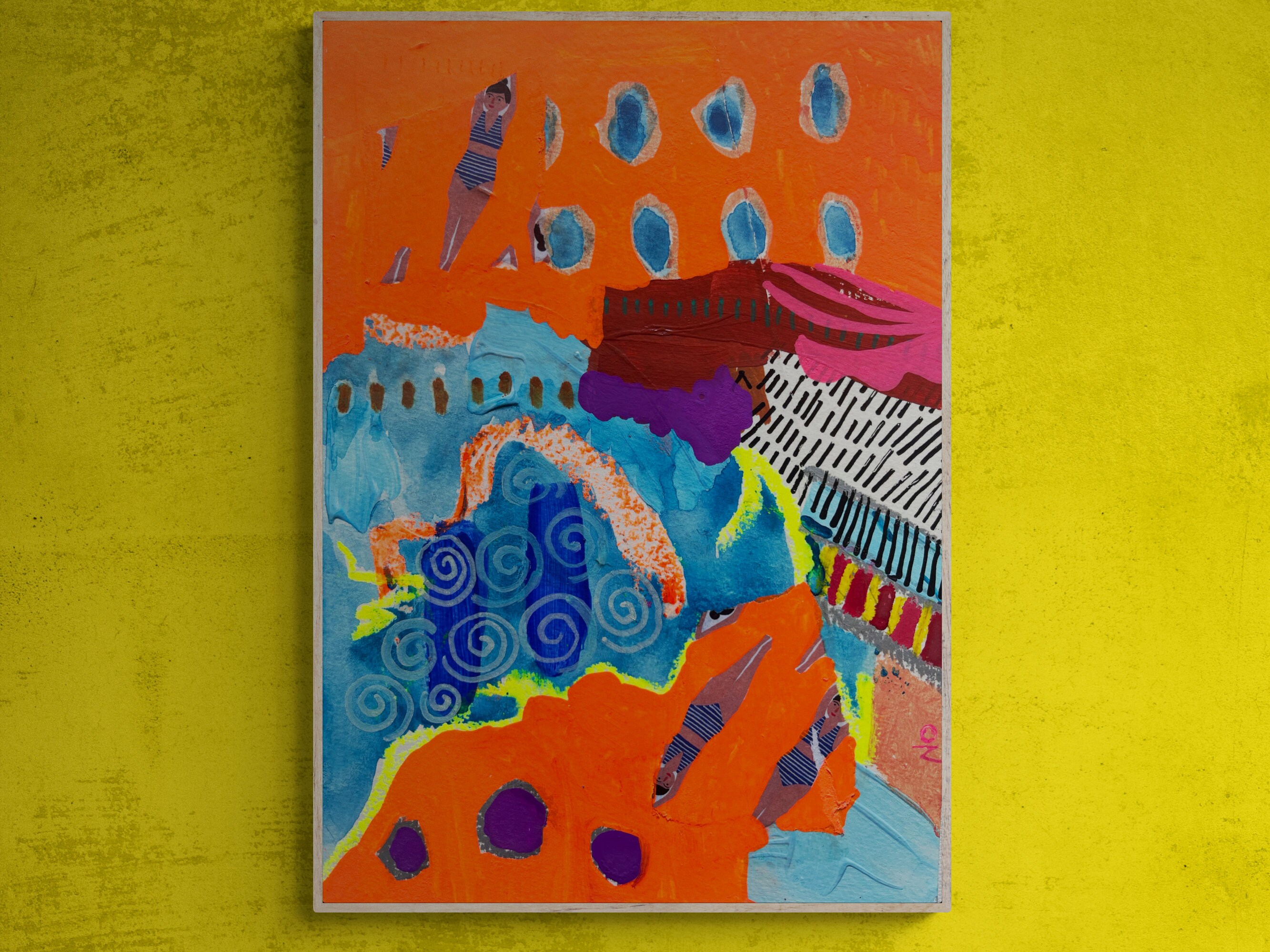 Colorful Abstract Wall Art Mixed Media Collage Art Journal - Etsy