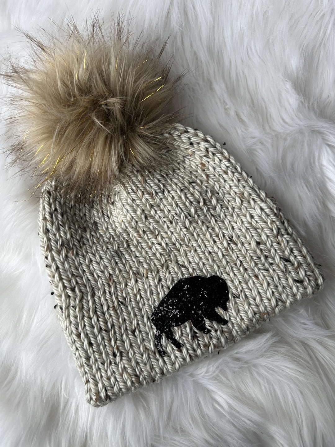 Buffalo Knit Hat, HAND KNIT, Game Day Hat, Buffalo Football Knit Hat ...