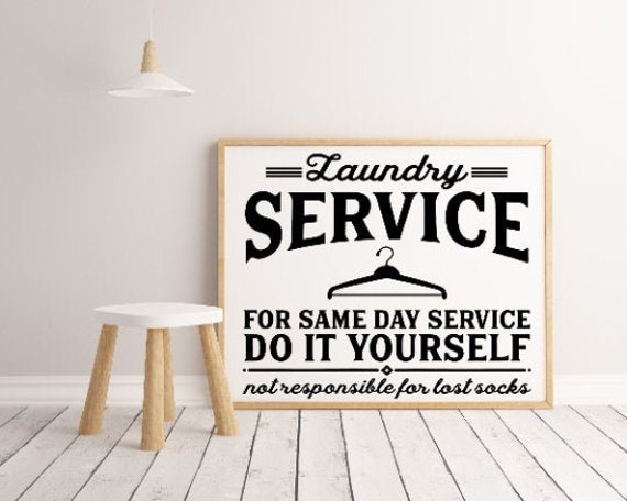 Laundry Service Sign Print for Laundry Room 5x7 8x10 11x14 | Etsy