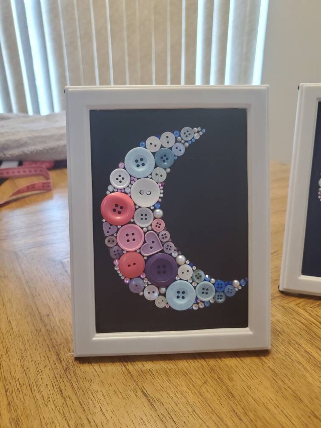 5×7 Fancy Button and Crystal Moon - Etsy
