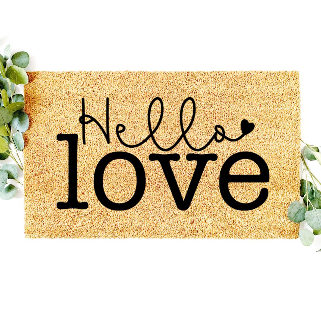 Hello Love SVG Doormat SVG Door Mat Svg Valentine Door Mat - Etsy