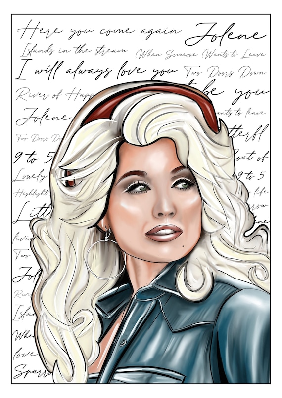 A4 Dolly Parton Wall Print Dolly Parton Illustration Dolly - Etsy
