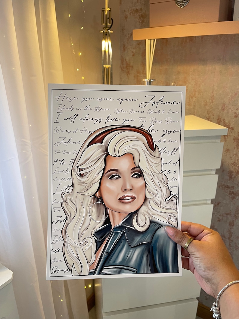 A4 Dolly Parton Wall Print Dolly Parton Illustration Dolly - Etsy