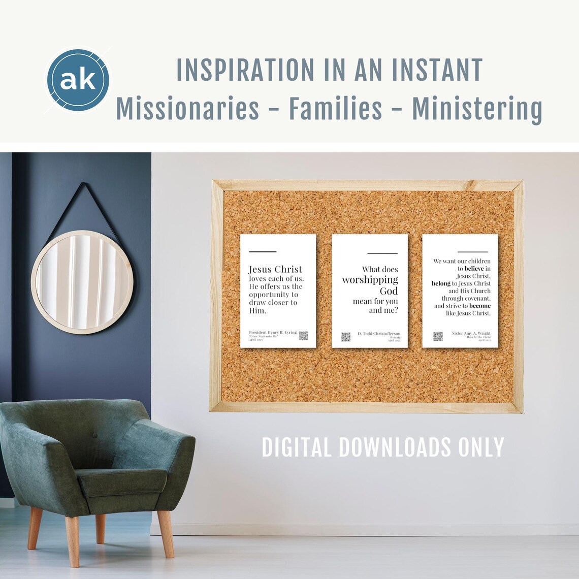 April 2025 General Conference Quotes: Black and White (digital Download ...