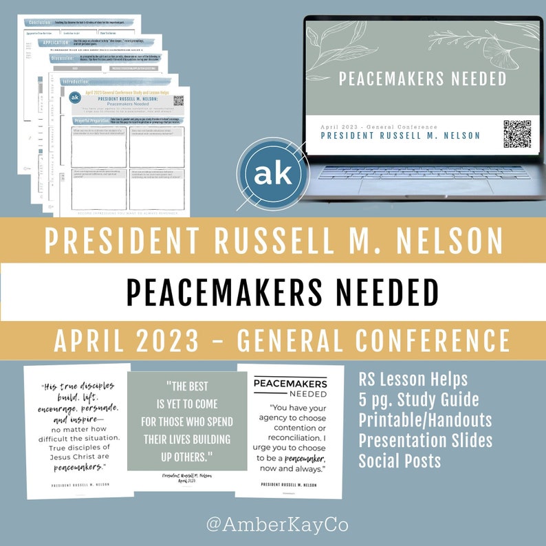 Russell M. Nelson - Peacemakers Needed - Study Guide (digital Download ...