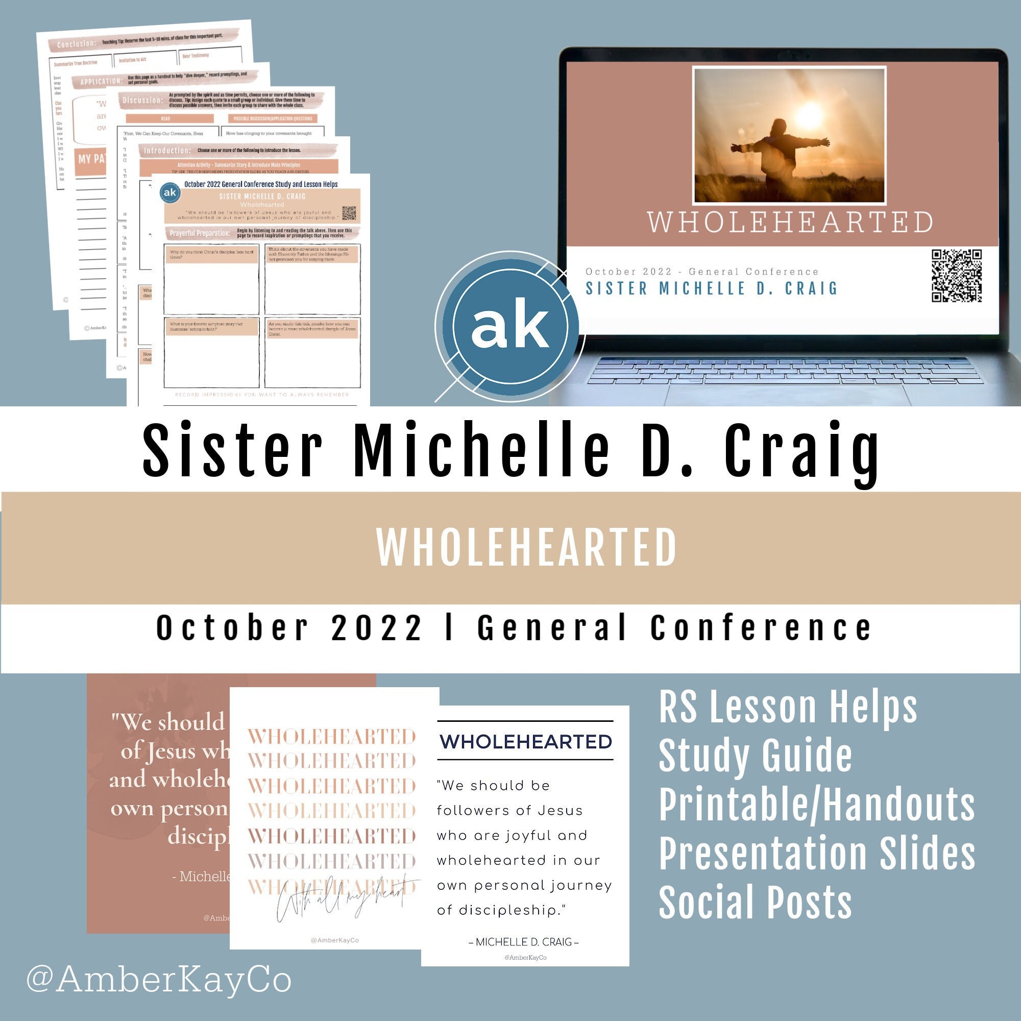 Oct 2022 General Conference - Michelle D. Craig, "wholehearted." Relief Society Lesson, Study ...