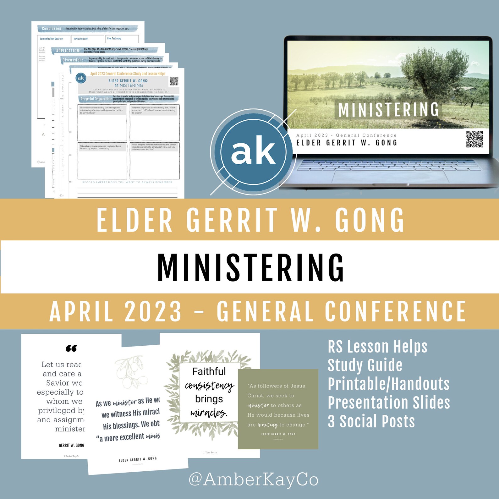 April 2023 Gen. Conference Gerrit W. Gong, ministering. Relief Society Lesson Outline, Study ...