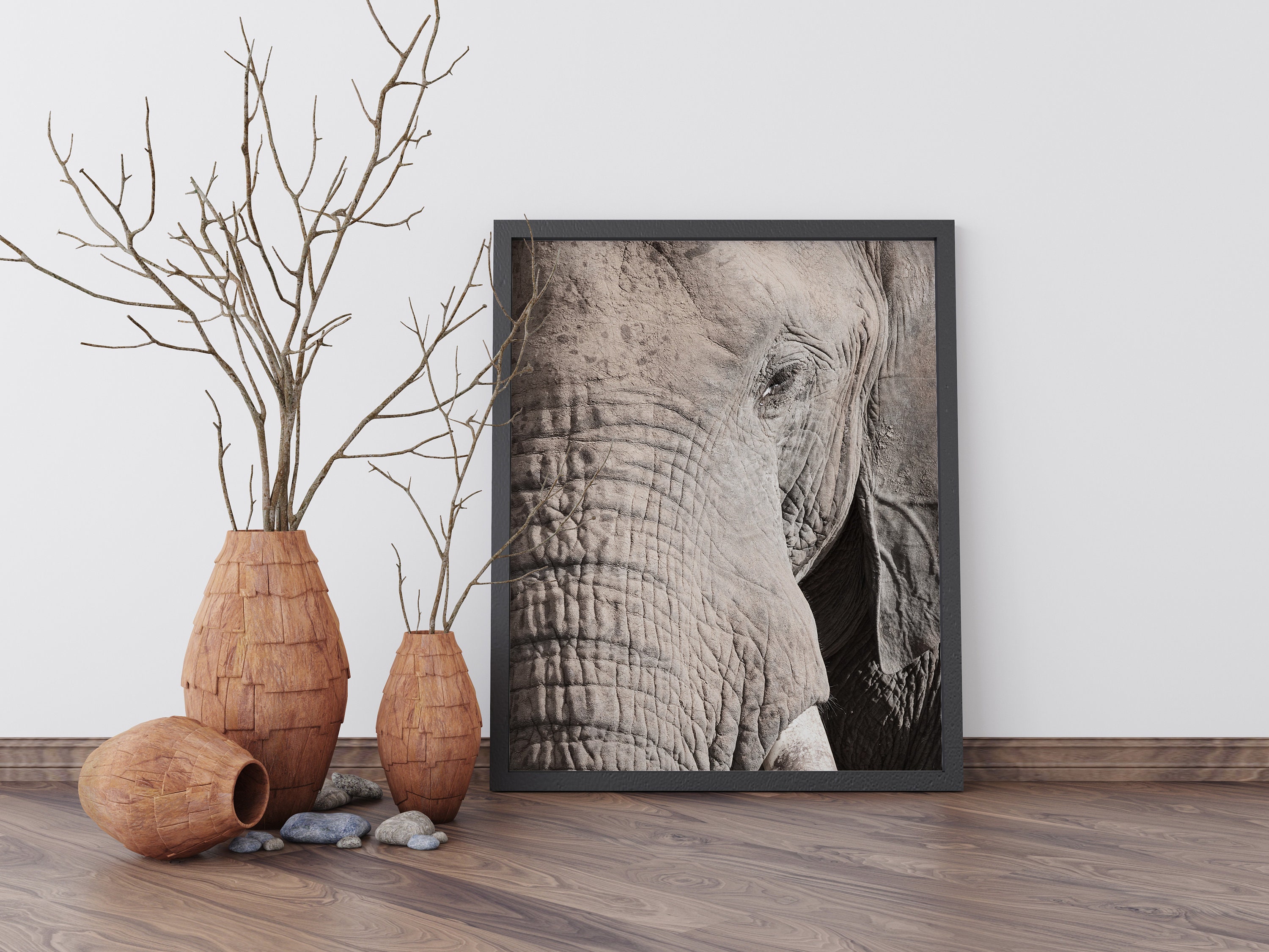 Elephant Print Elephant Wall Art Printable Safari Animal | Etsy