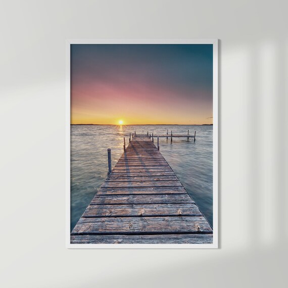 Sunset on the Beach Pier Digital Download Printable Art Sunset Sunset ...