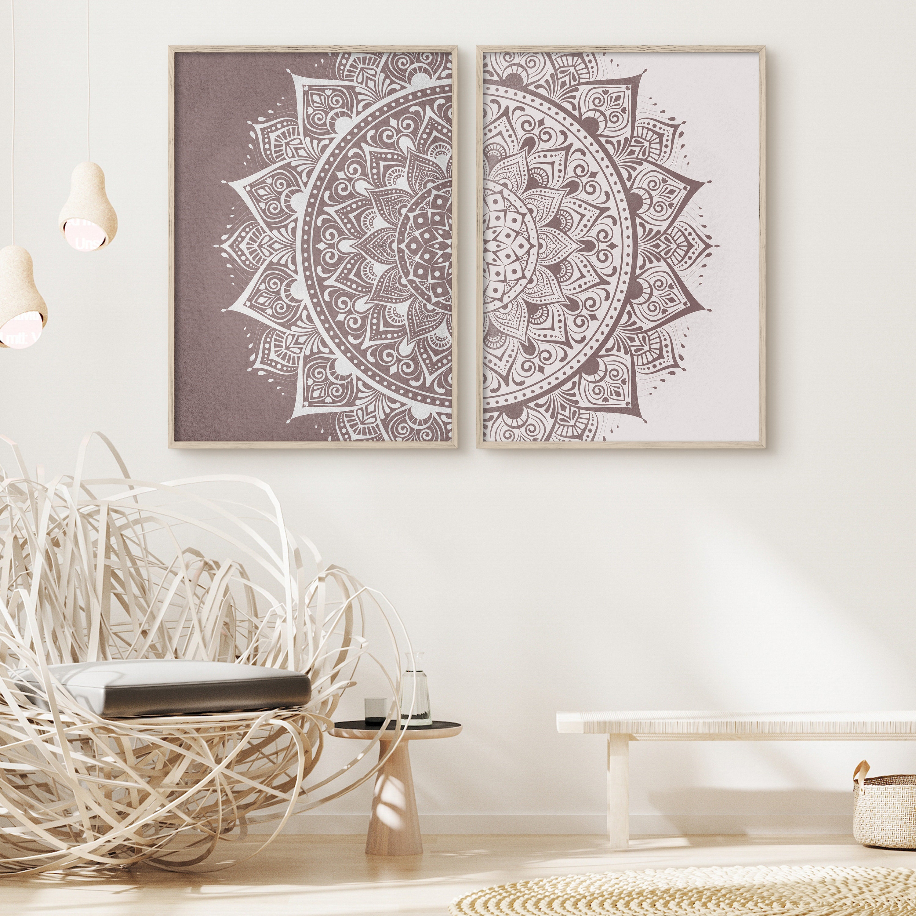 Mandala Wall Art Set of 2 Prints Boho Wall Decor Mandala | Etsy