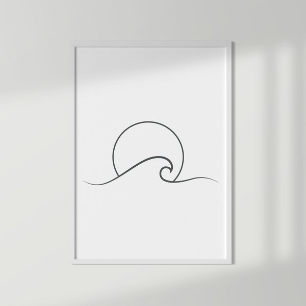 Wave Line Drawing - Etsy