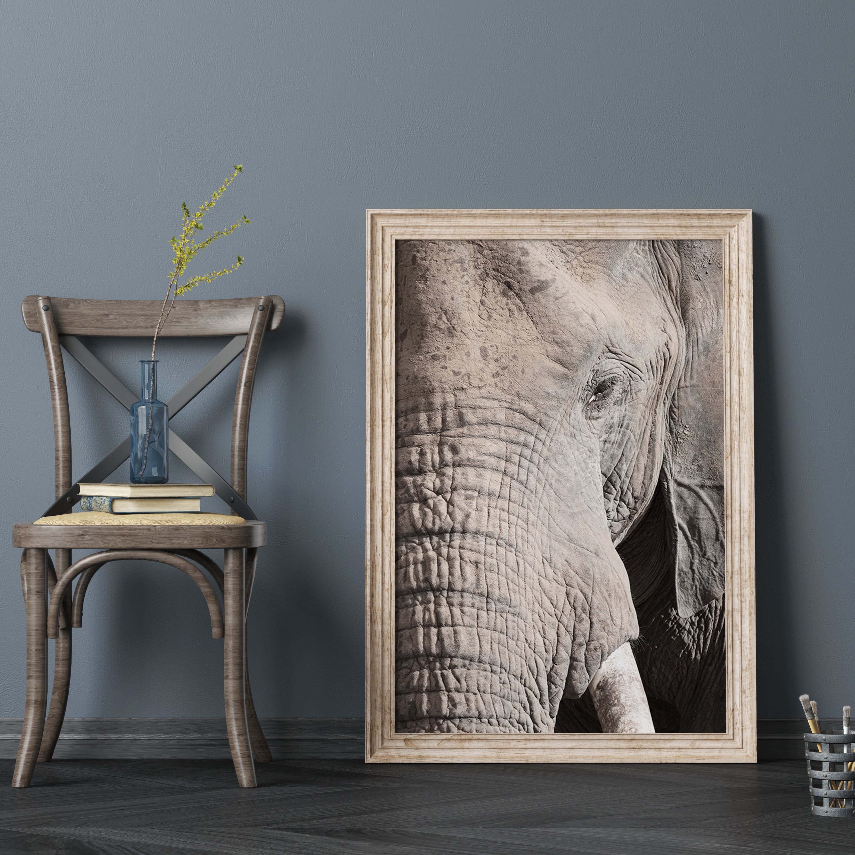 Elephant Print Elephant Wall Art Printable Safari Animal | Etsy