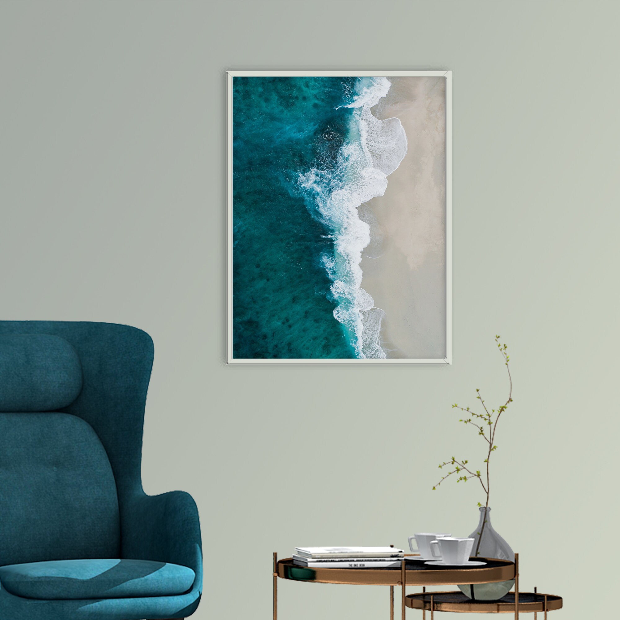 Aerial Beach Poster Coastal Wall Art Beach Print Instant | Etsy