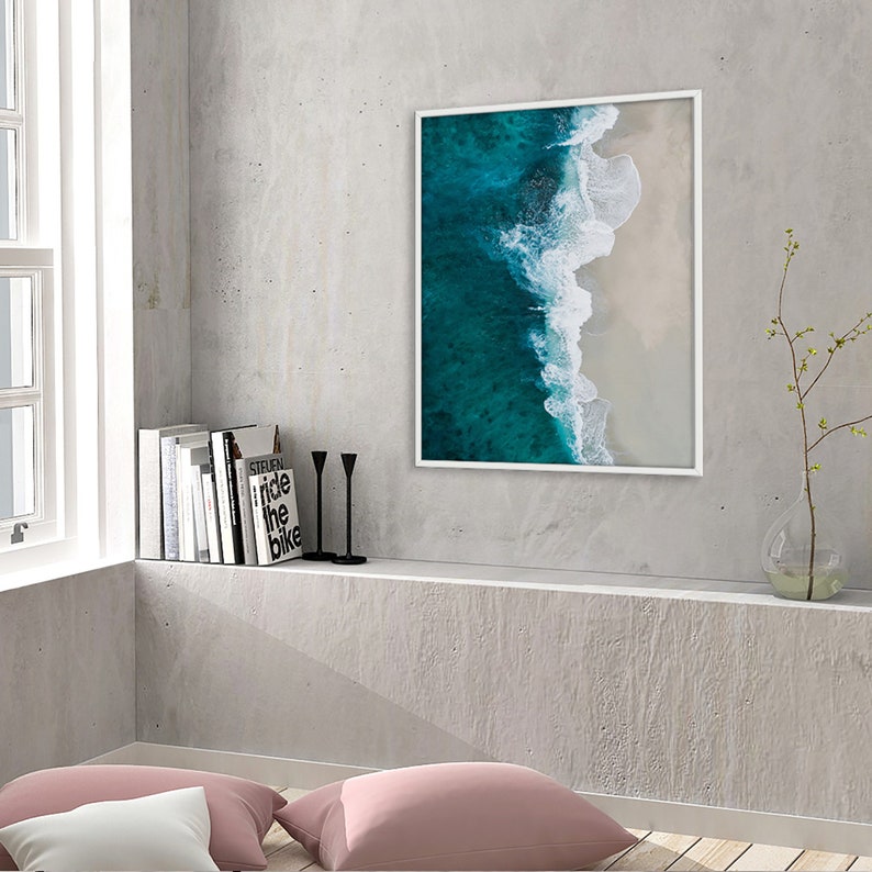 Aerial Beach Poster Coastal Wall Art Beach Print Instant | Etsy