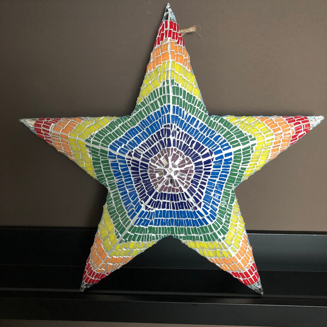 Handcrafted Mosaic Chakra Colour Star Plaque - Etsy