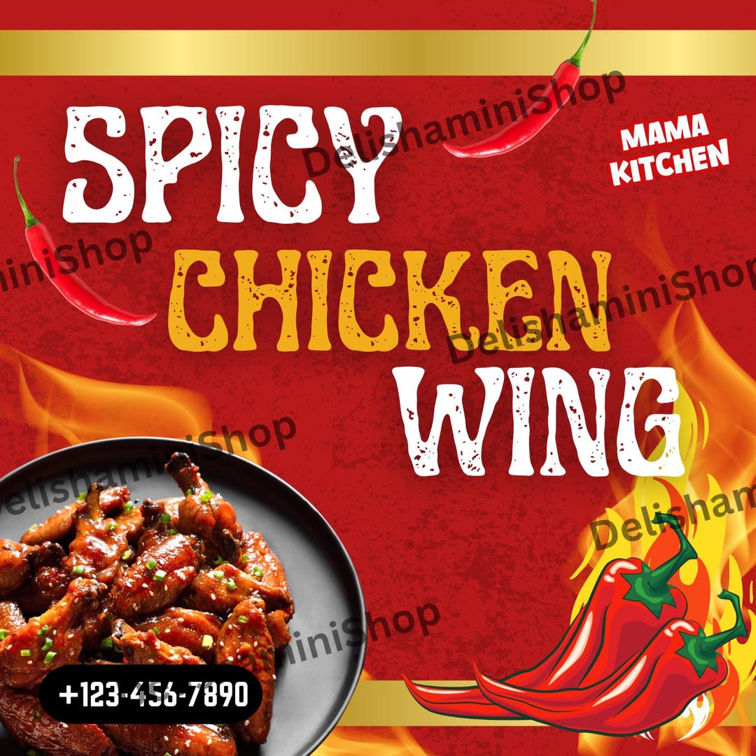 Editable Sticker Design | Chicken Design for Brandingb| Spicy Chicken ...