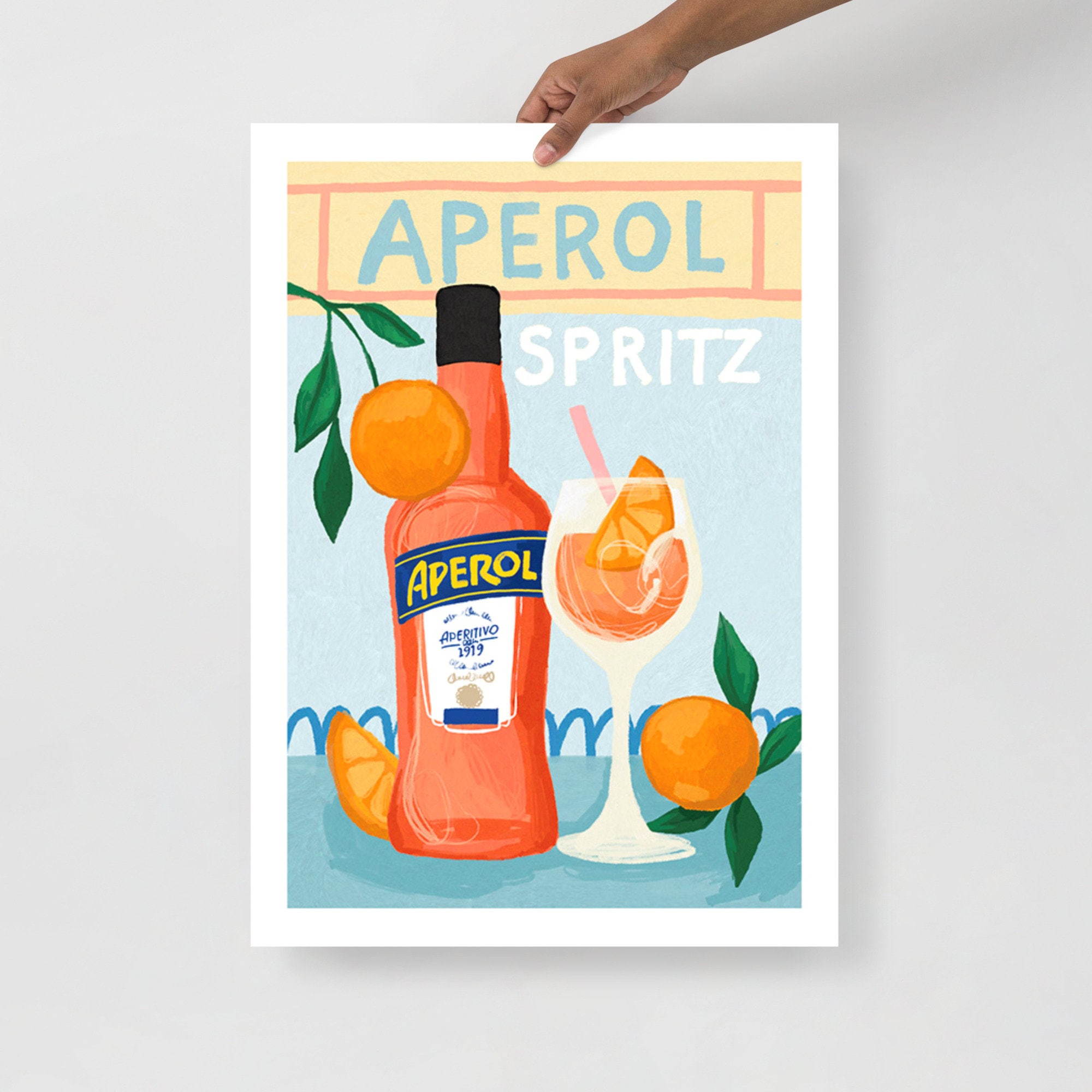 Retro Cocktail Aperol Spritz Poster