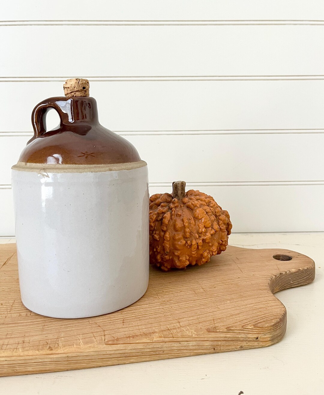 Petite Vintage Stoneware Jug Rustic Farmhouse Primitive Jug Old Whiskey ...