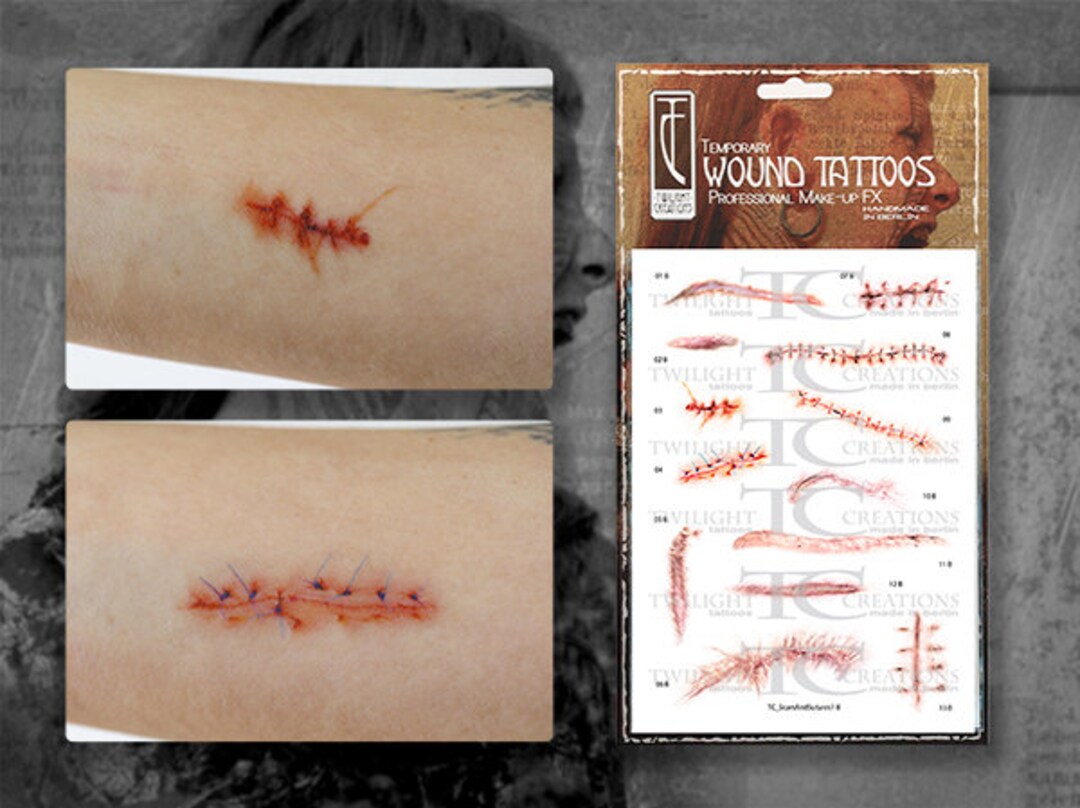 Temporary Tattoo - Scars and Sutures B - SFX Tattoo - Etsy