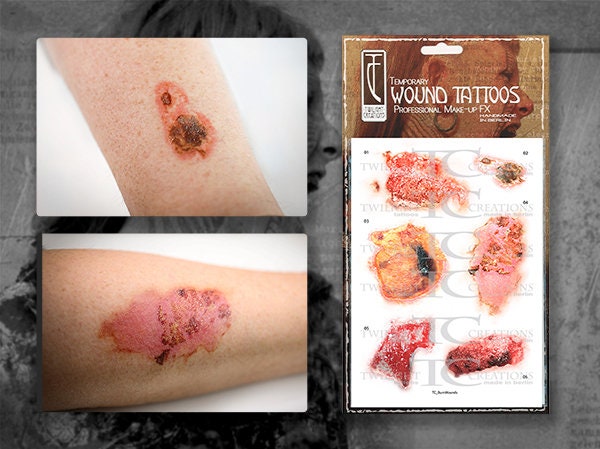 Temporary Tattoo - Burn Wounds - SFX Tattoo - Etsy