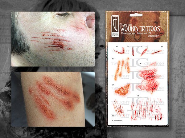 Temporary Tattoo - Random Wounds 1 - SFX Tattoo - Etsy