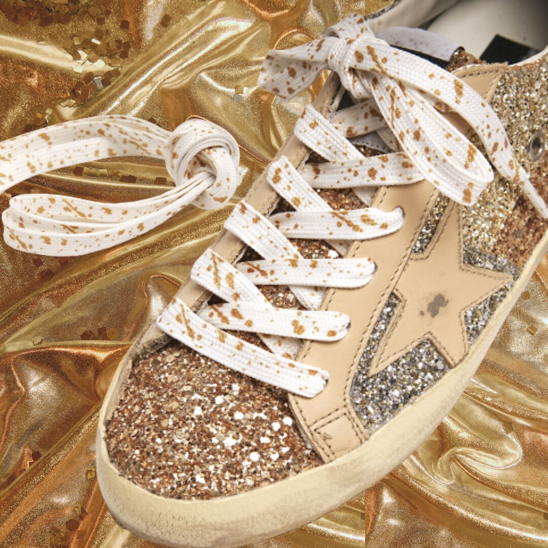 Like Gold Color Dots / Splash Shoelaces Fit Golden Goose Sneakers ...