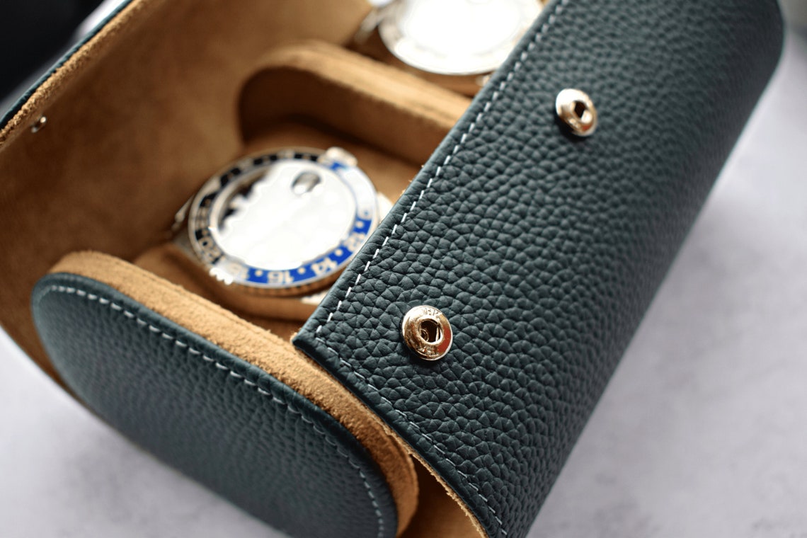 Luxury Leather Watch Case, Green Watch Box, Travel Watch Box, Luxury ...