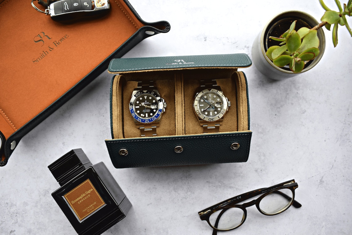 Luxury Leather Watch Case, Green Watch Box, Travel Watch Box, Luxury ...