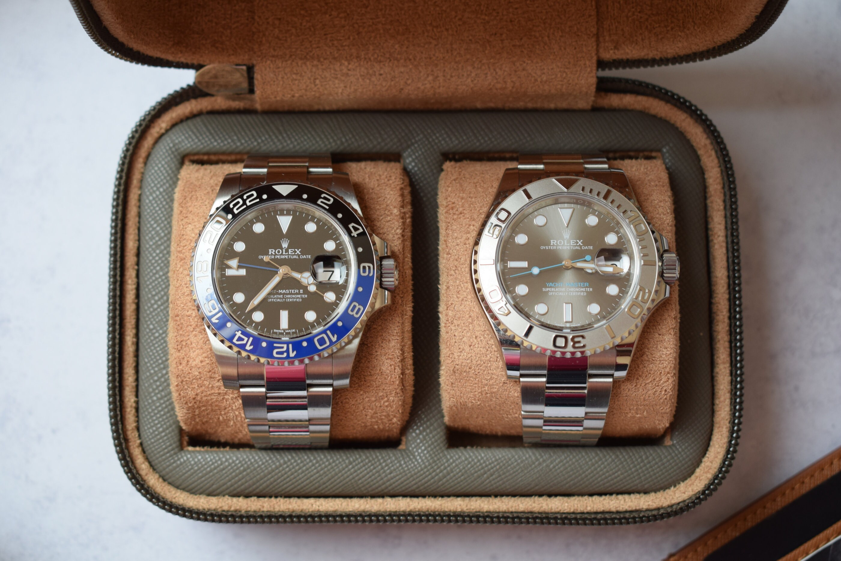 Double Watch Travel Case, Watch Storage Organiser for 2 Watches ...