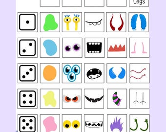 Monster Mashup Drawing Dice Game (zones of Regulation Activity) - Etsy