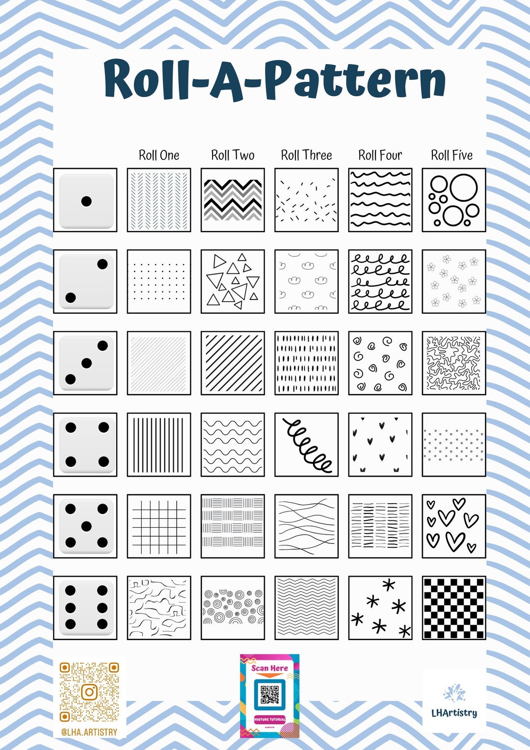 Roll-a-pattern Art Worksheet - Etsy