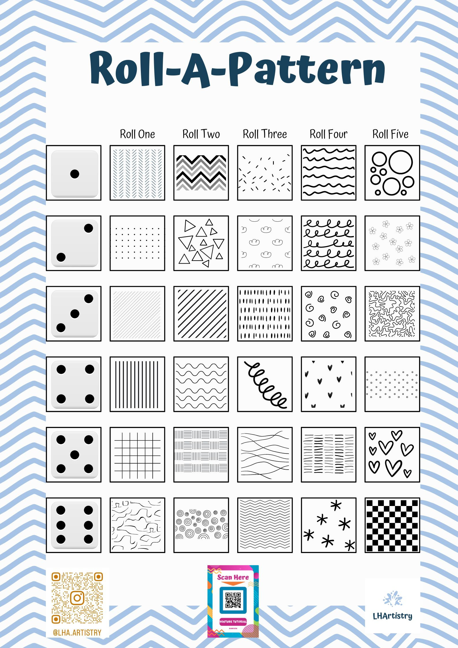 Roll-a-pattern Art Worksheet - Etsy