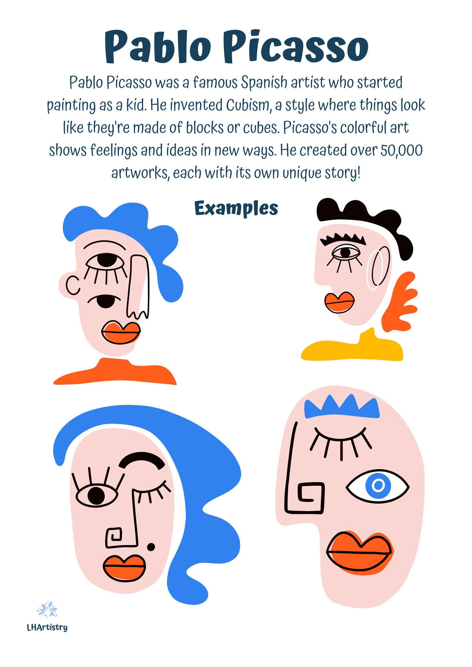 Cut and Stick Self Portrait Picasso Art Activity - Etsy