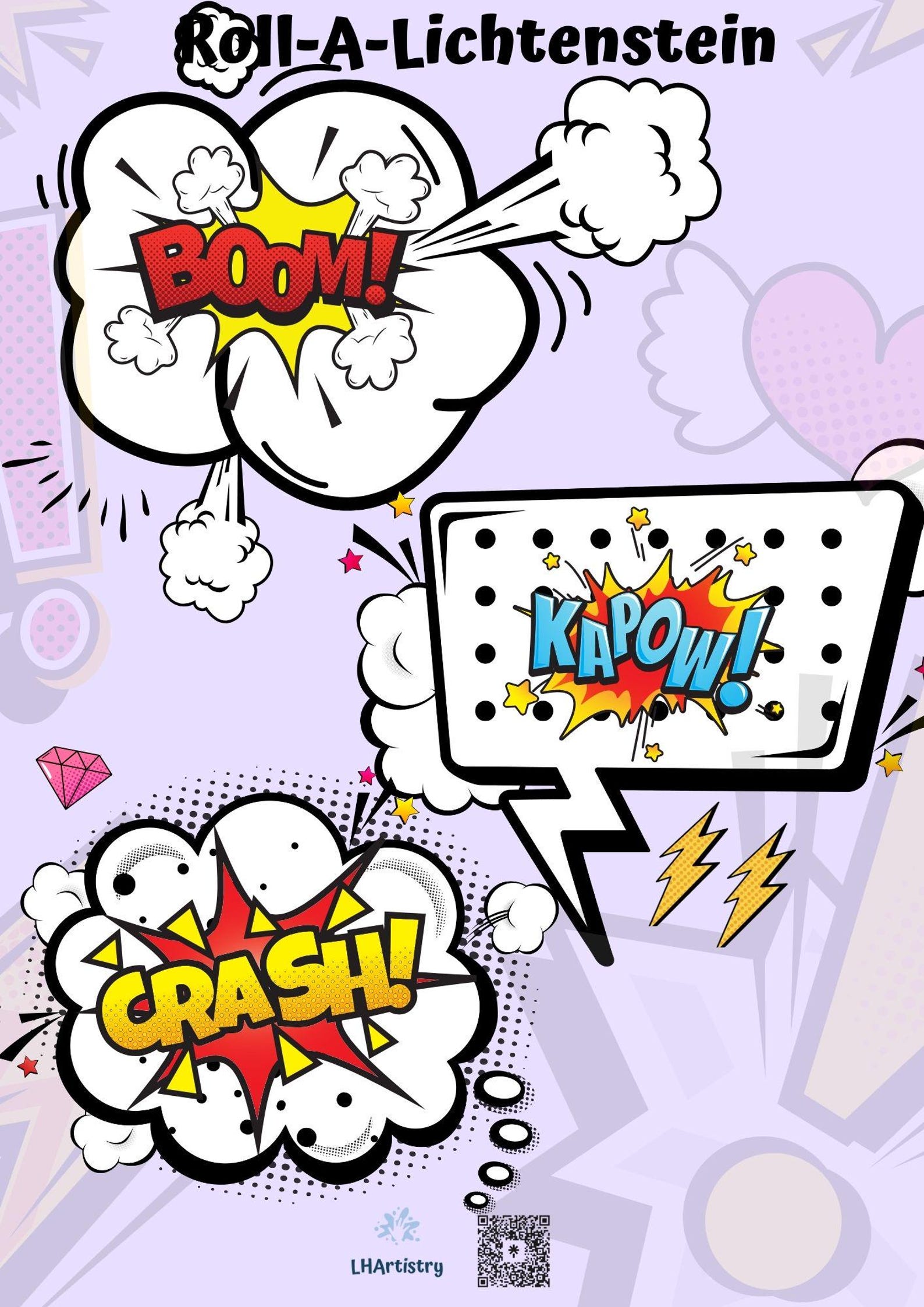 Roll-a-lichtenstein: Create Pop Art Onomatopoeia Words! - Etsy