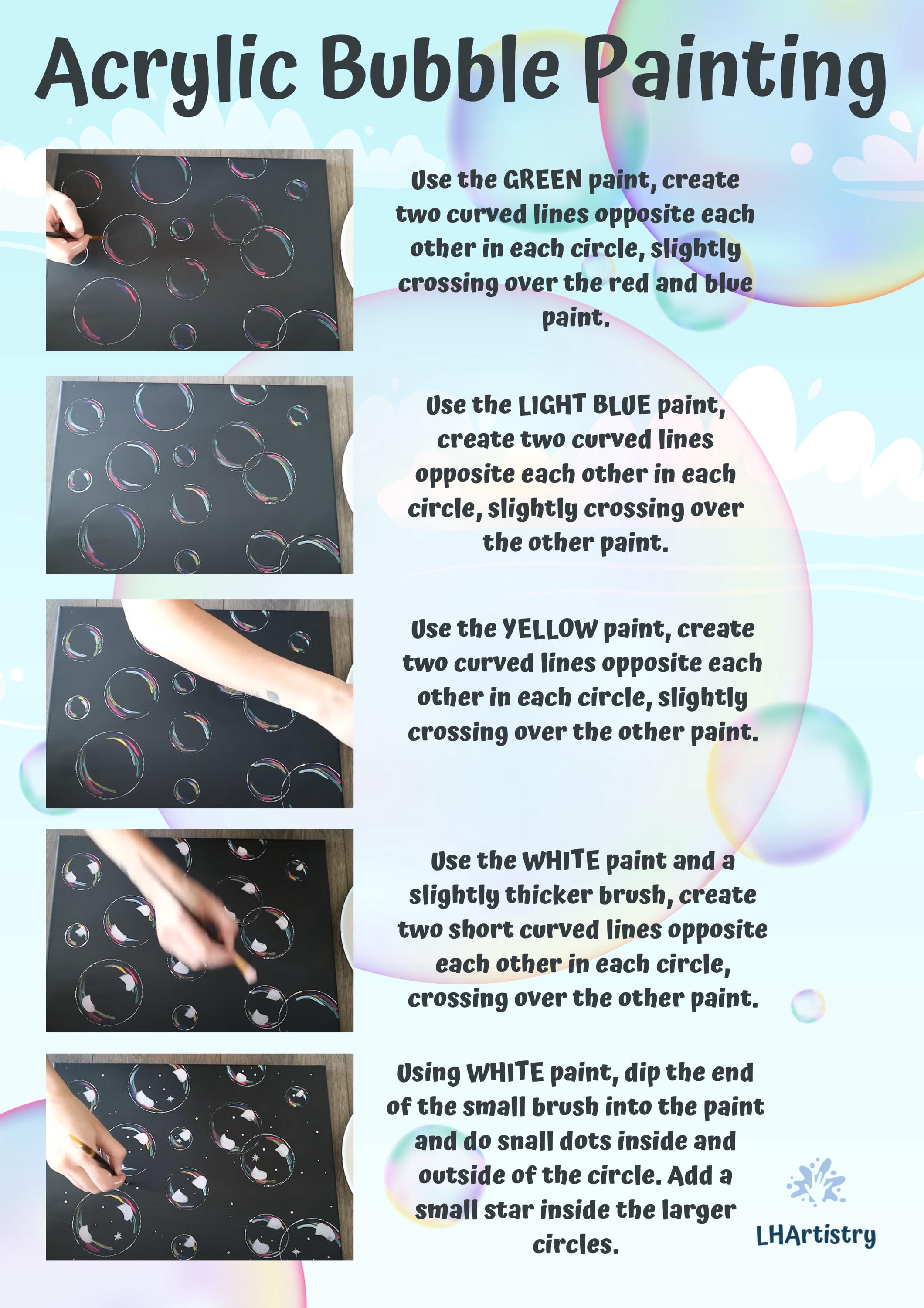 Acrylic Bubble Art Activity Instructions - Etsy