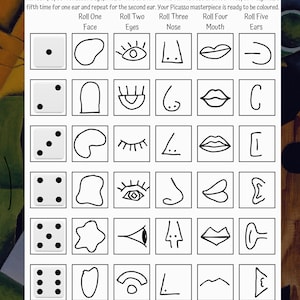 Roll-a-picasso Art Activity Worksheet - Etsy