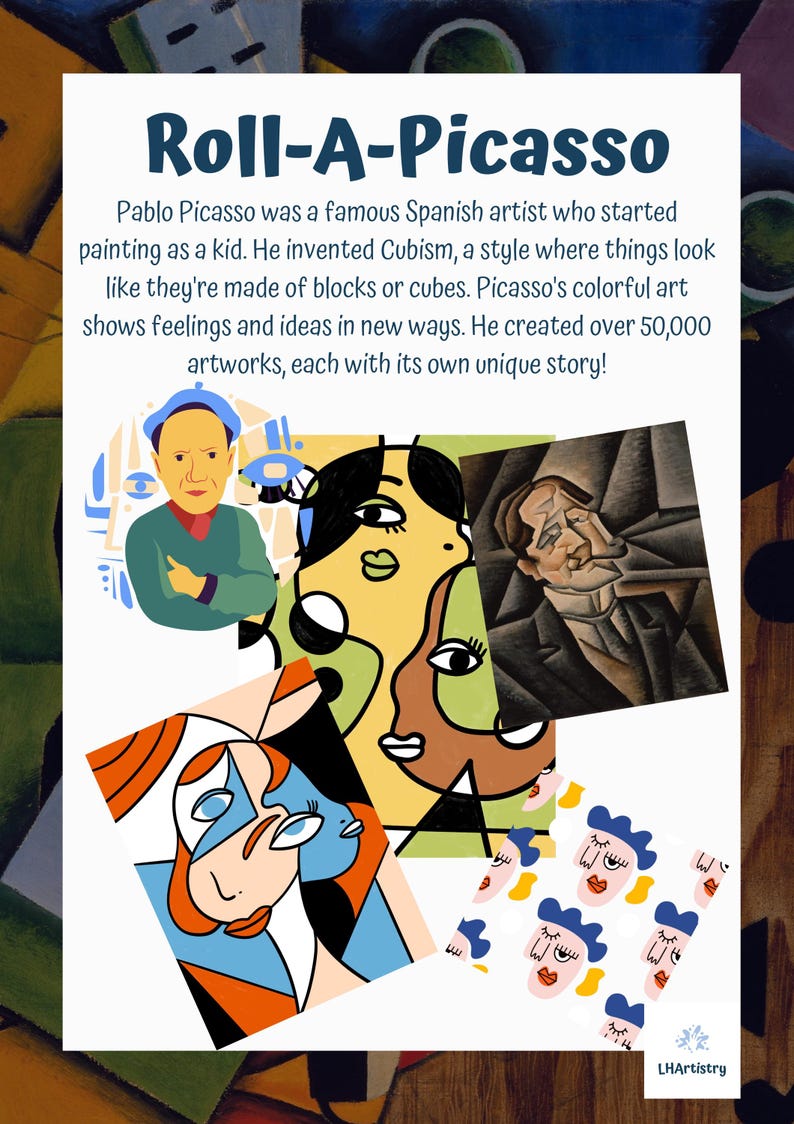 Roll-a-picasso Art Activity Worksheet - Etsy UK