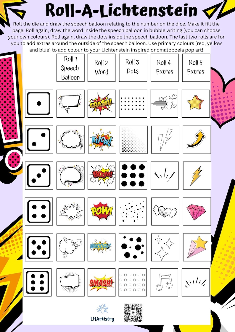 Roll-a-lichtenstein: Create Pop Art Onomatopoeia Words! - Etsy