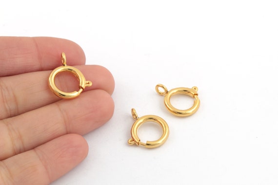 16mm 24k Gold Plated Spring Clasp Gold Plated Lobster Round - Etsy