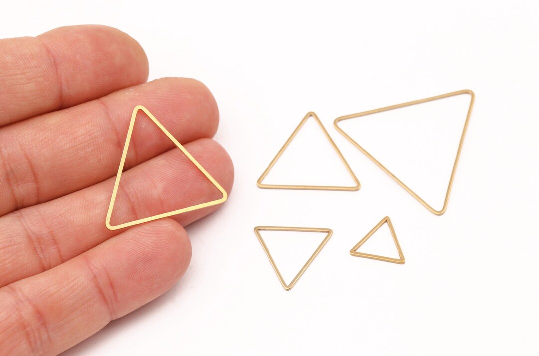 Raw Brass Triangle Frame Connector, Laser Cut Triangle Link, Triangle ...