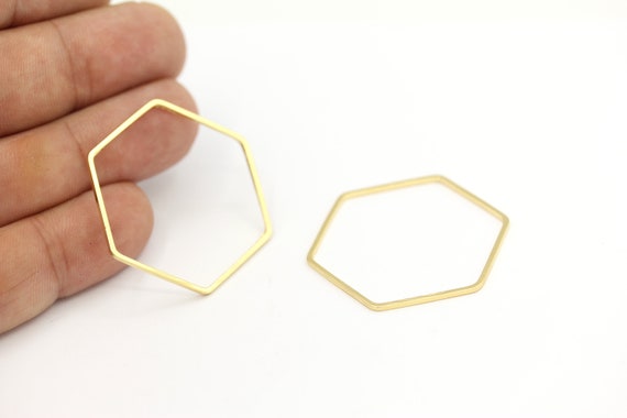 Hexagon Charms 24k Gold Plated Hexagon Pendant Gold Plated - Etsy