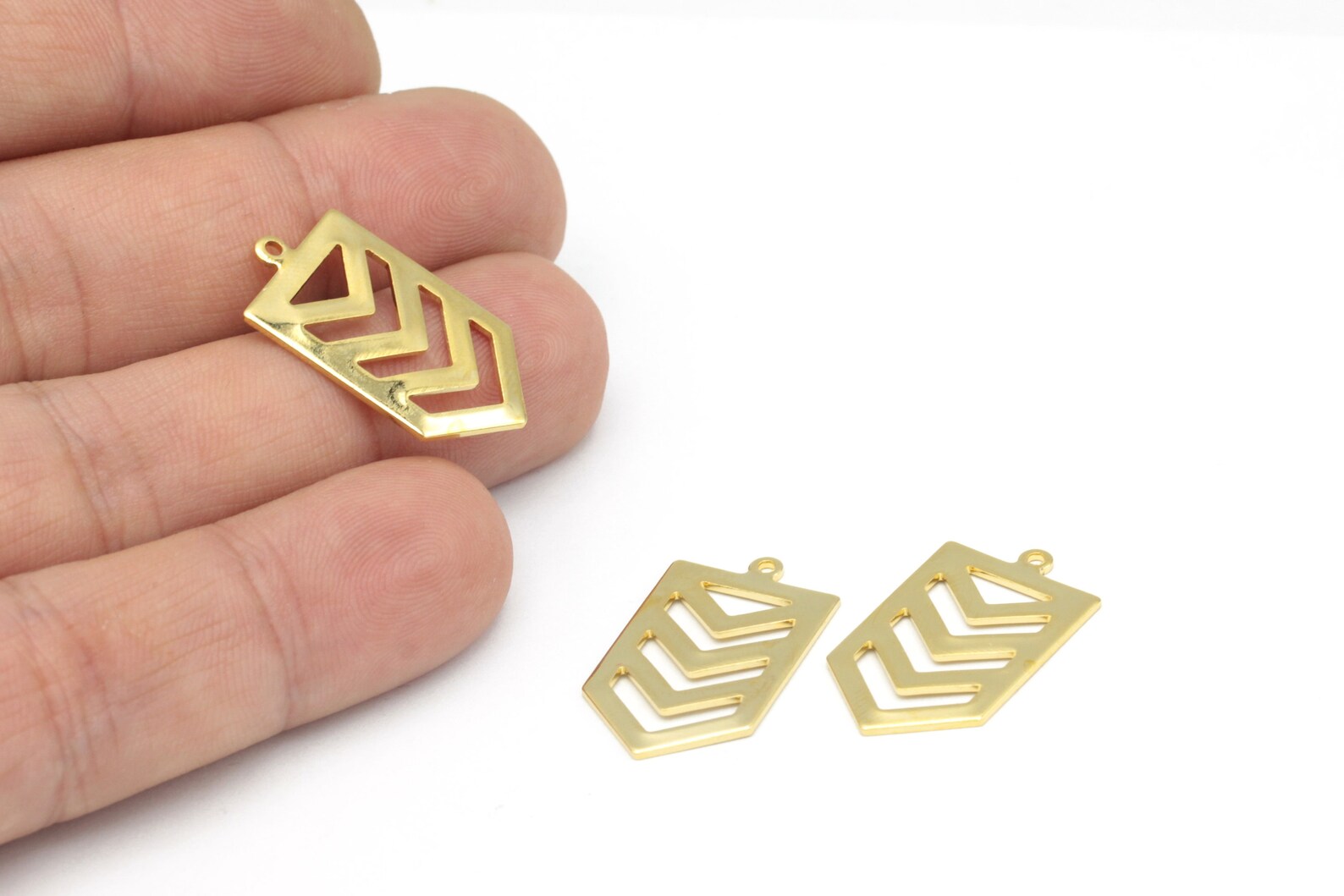 24k Gold Plated Arrow Shape Pendant, Army Rank Jewelry, Gold Plated ...