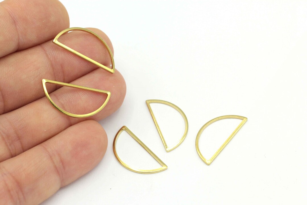 Raw Brass Half Round Charms, Half Circle Jewelry, Half Round Wire ...