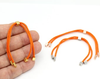10pcs Half Finished Cord Bracelet,adjustable Slider Stopper Bead ...
