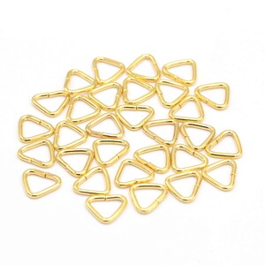 24k Gold Plated Triangle Jump Rings, Jump Rings, Triangle Jump Rings ...