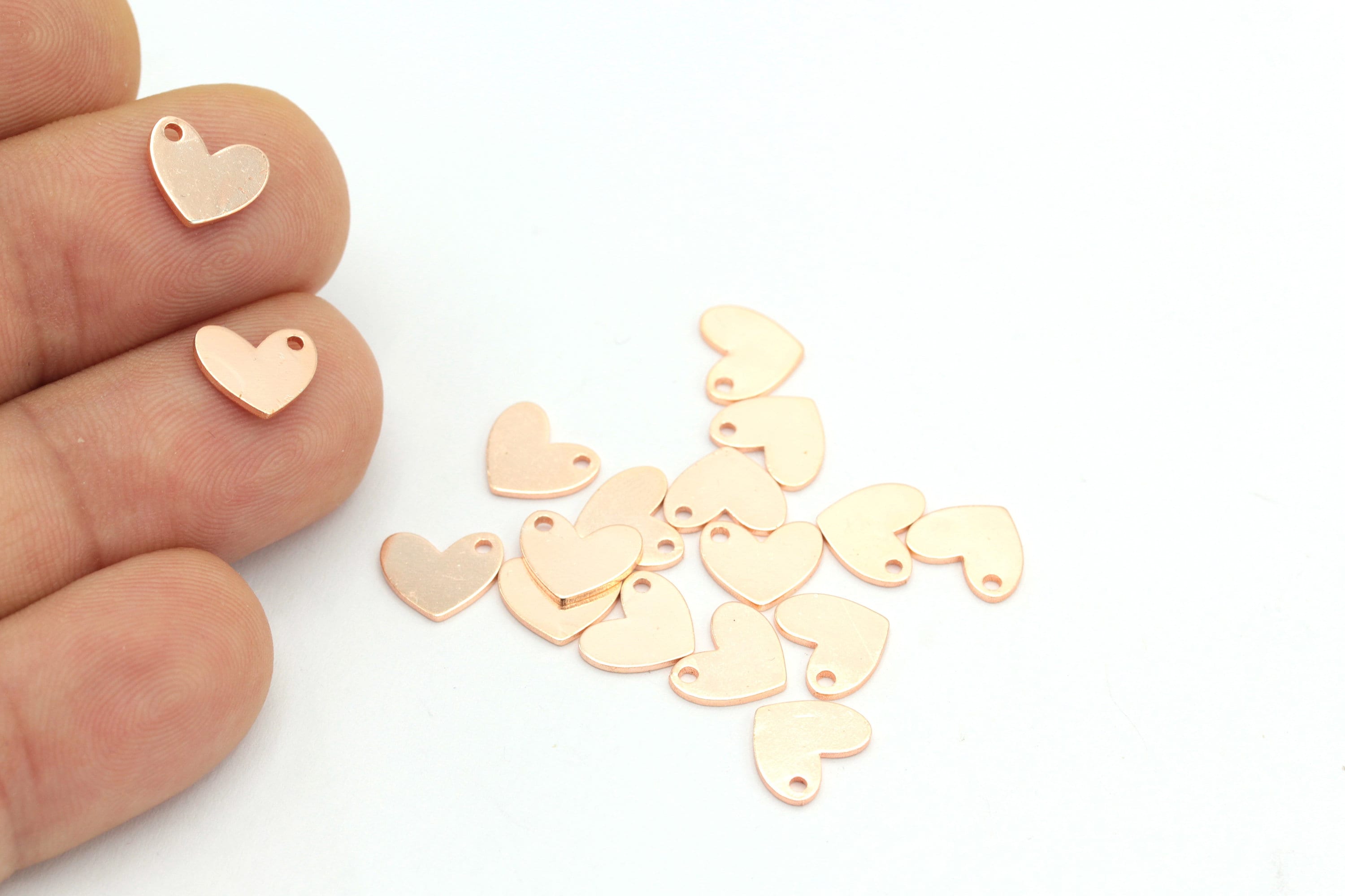 Rose Gold Heart Charms Tiny Heart Jewelry Rose Gold Plated - Etsy