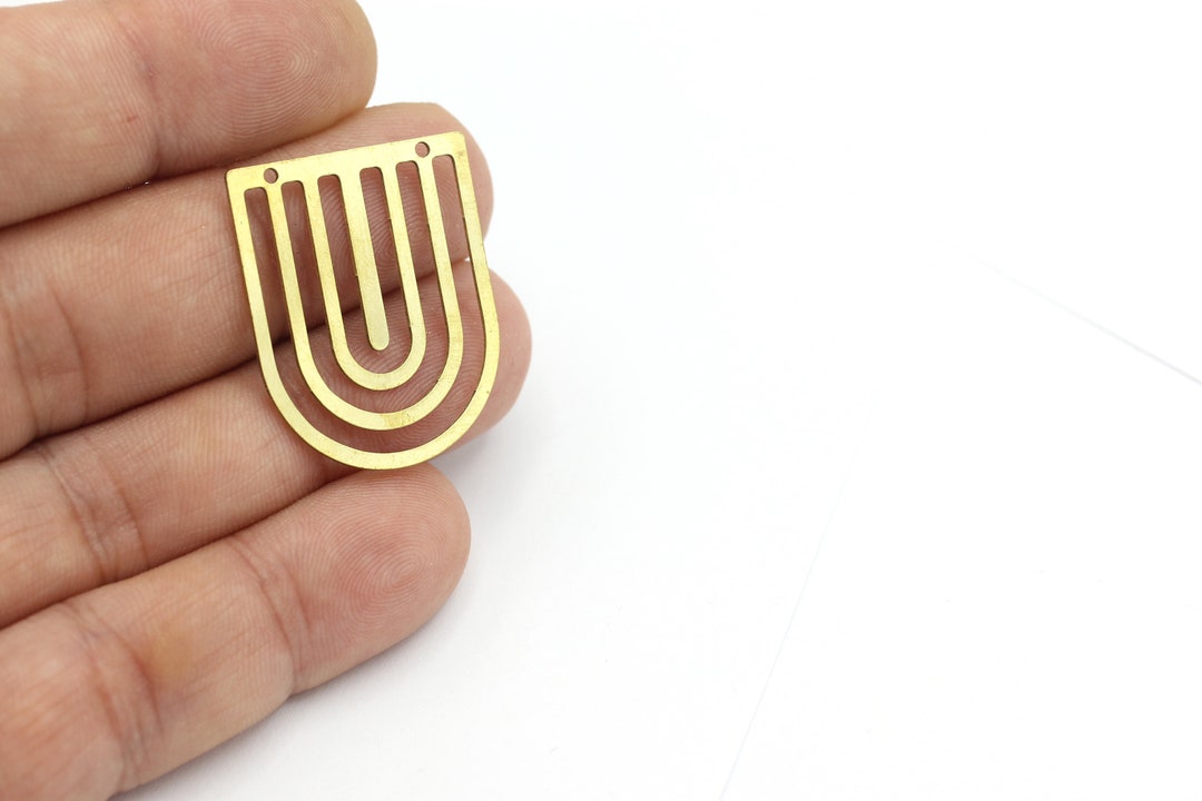 Raw Brass Laser Cut D Shape Charms, Raw Brass D Shape Earrings, Laser ...