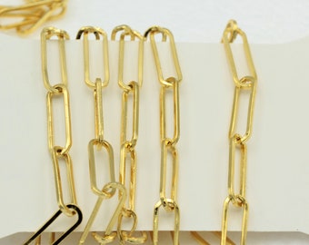 11x13mm Shiny Gold Plated Round Linked Chains, Gold Oval Chains, Oval ...